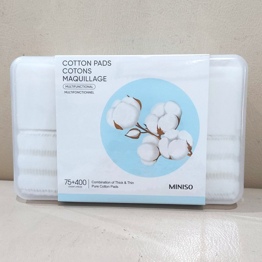 Jual Miniso Facial Cotton Pads Combination 75+400 Thick and Thin ...
