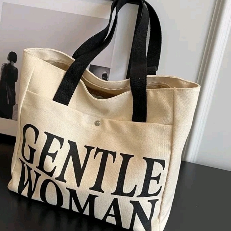 Jual KF7 GENTLE WOMAN Totebag Kanvas Premium Model Korean Style Fashion ...