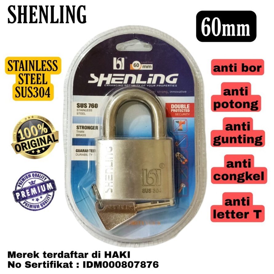 Jual CUCIGUDANG Gembok Stainless SUS34 Shenling 6mm | Shopee Indonesia