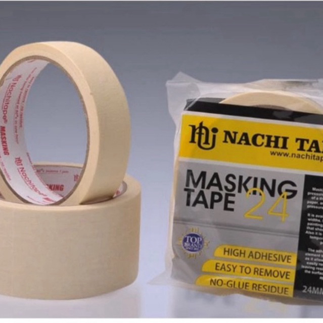 Jual Lakban Kertas 24 mm x 20 Yard Masking Tape Nachi | Shopee Indonesia