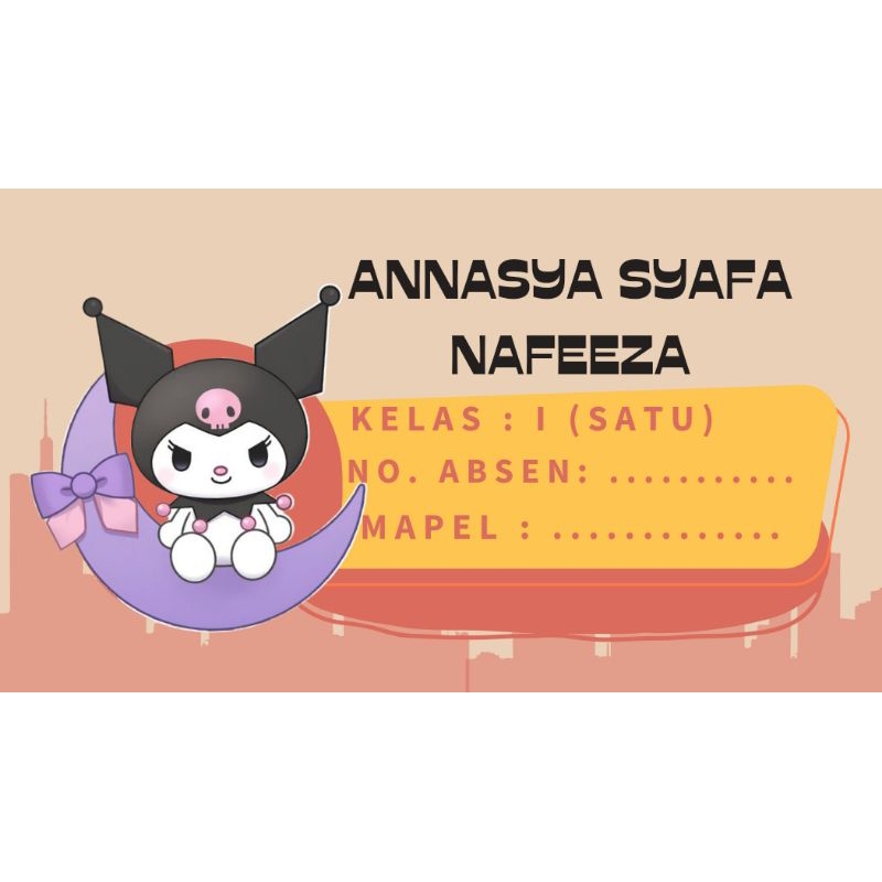 Jual STIKER LABEL CUSTOM NAMA | KUROMI | UNICORN | HIJAB | 1 PAKET ISI ...