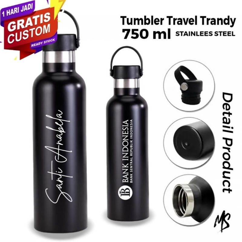 Jual Botol Minuman Tahan Panas Stainlees steel 750ml Besar + Gratis ...