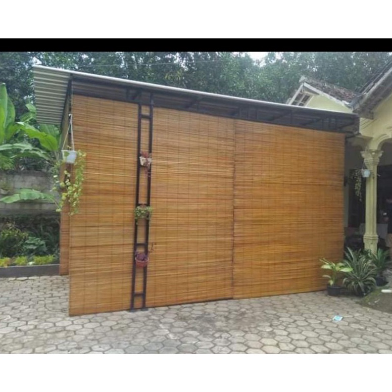 Jual Tren Kekinian Kerey Tirai Lebar 2x3 Tinggi Pliturvernis bambu sawit plus tali penggulung ...