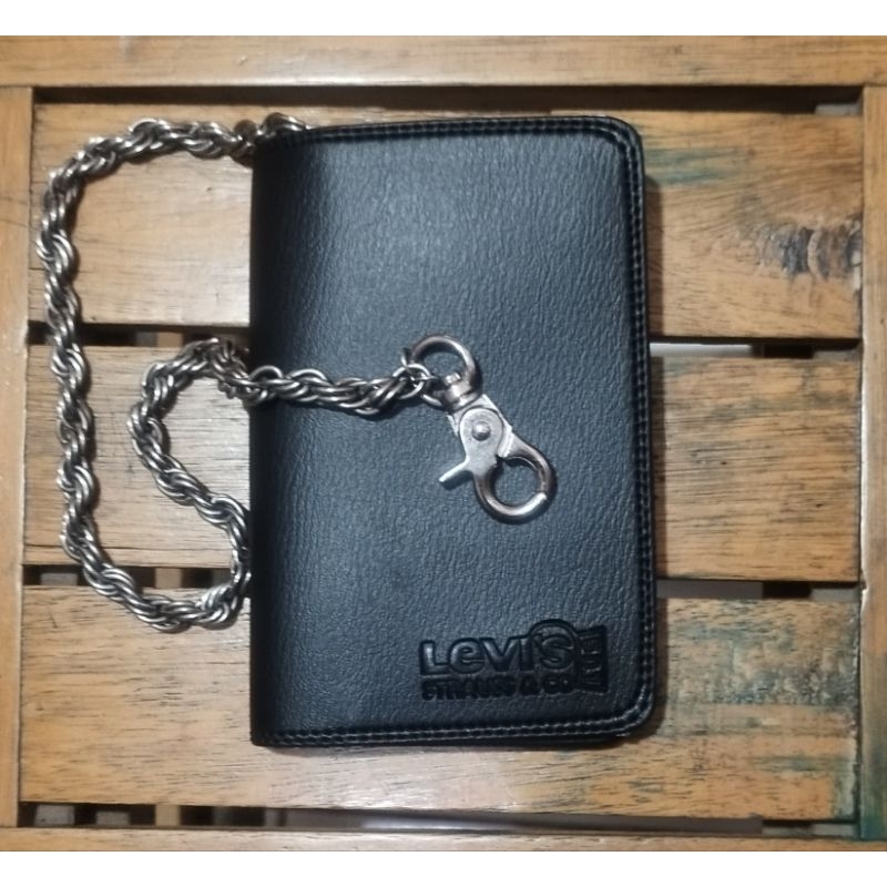 Jual dompet kulit sintetis tebal dallas + rantai baja anti karat ukuran ...