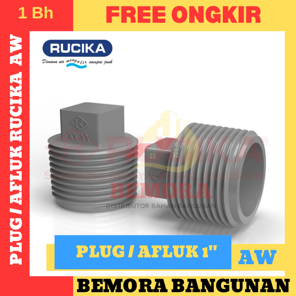 Jual Dop Drat Luar PVC Rucika 1" AW / Plug / Afluk (Eceran 1 bh ...