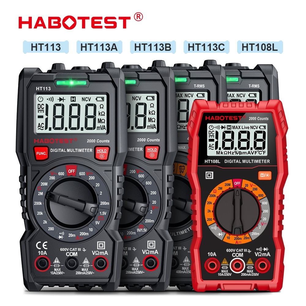 Jual HABOTEST HT113 Multimeter Digital 600V AC/DC Detektor Tegangan ...