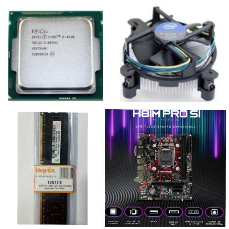 Jual Paket PC Rakitan Intel Core i5 Gen 4 LGA 1150 H81 NVME RAM DDR3 ...
