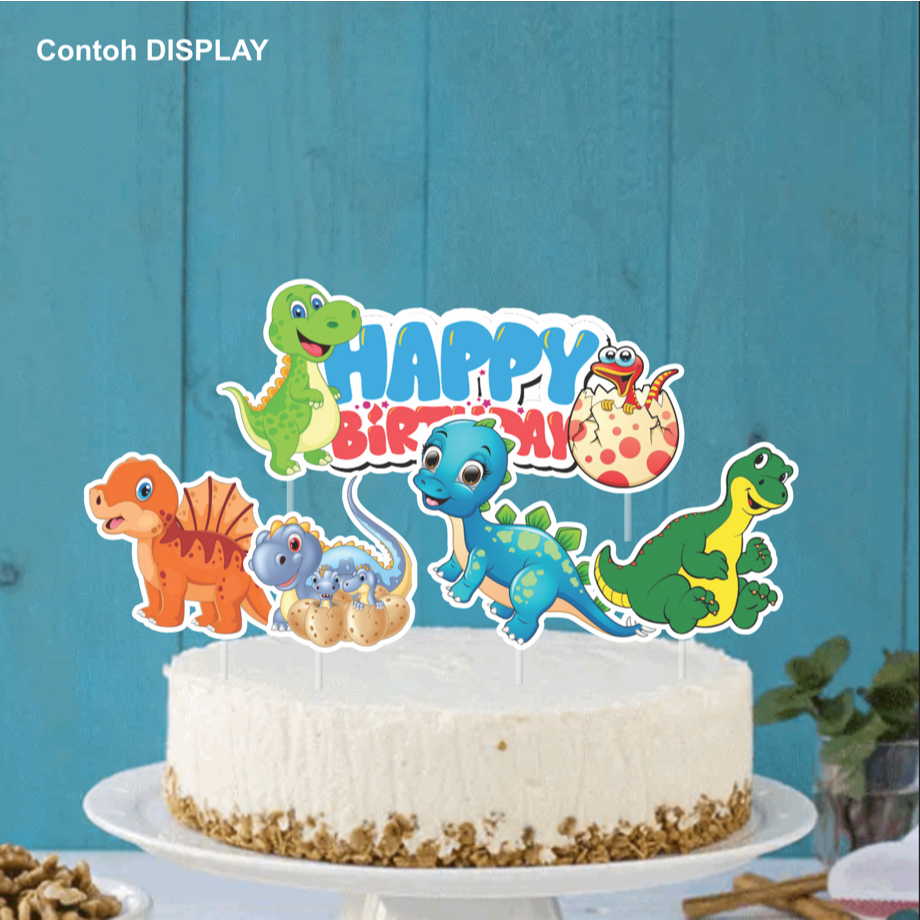 Jual Topper Kue Cake Kertas Dinosaurus Lucu Keren Kartun | Shopee Indonesia