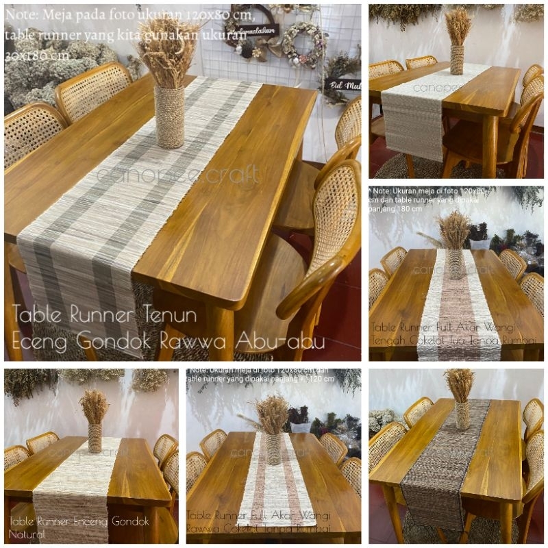 Jual Taplak Meja Makan Kayu Tenun Alami Table Runner Aesthetic Panjang ...