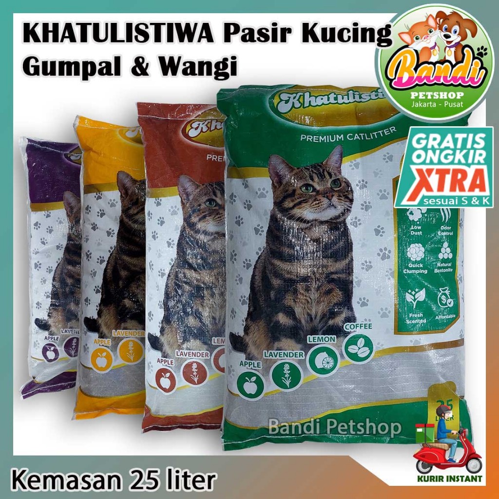 Jual KHATULISTIWA 25 L pasir kucing bentonite, pasir gumpal wangi, cat ...
