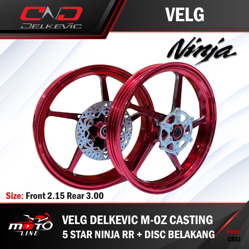Jual Velg Ninja RR DELKEVIC MOZ 5 Star - 215x17 & 3.00x17 + Disc ...