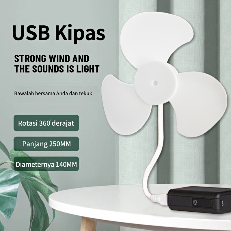 Jual Kipas mini USB/E27 dapat berputar 360°, kipas portabel berukuran 5 ...