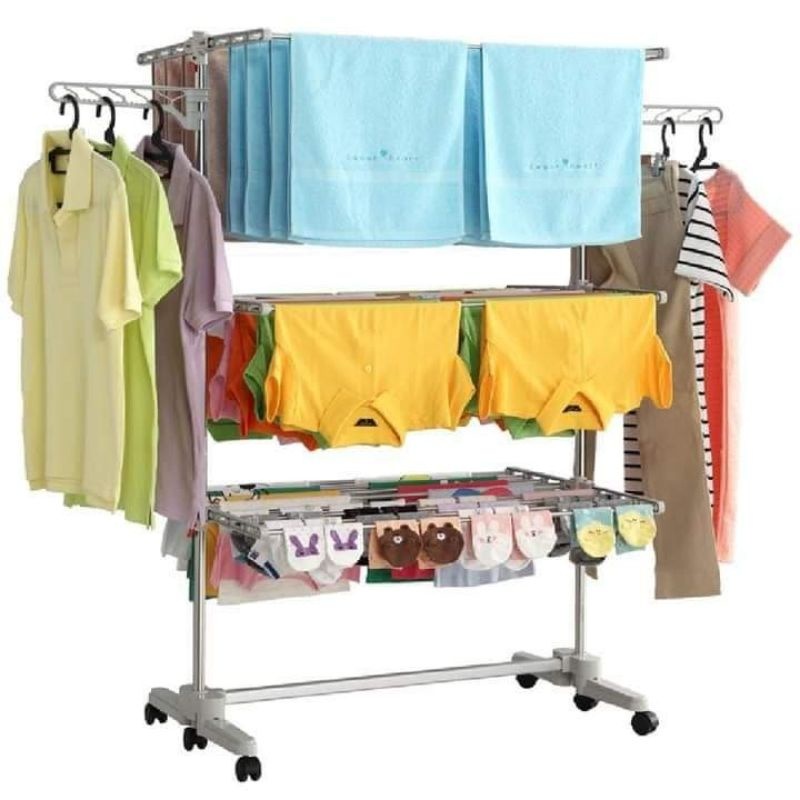 Jual Rak Jemuran Baju susun lipat / Drying Rack dengan roda /Rak ...