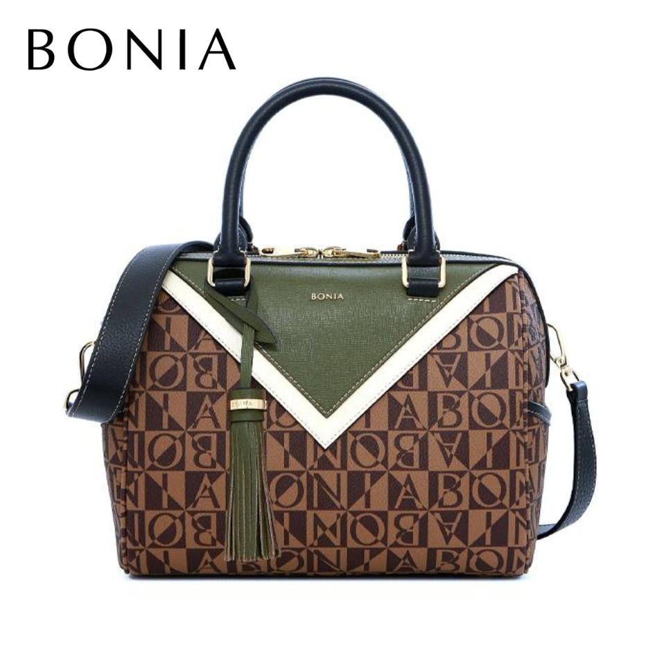 Jual Bonia - Handle Bag Monogram Satchel (DEFECT SALE) | Shopee Indonesia