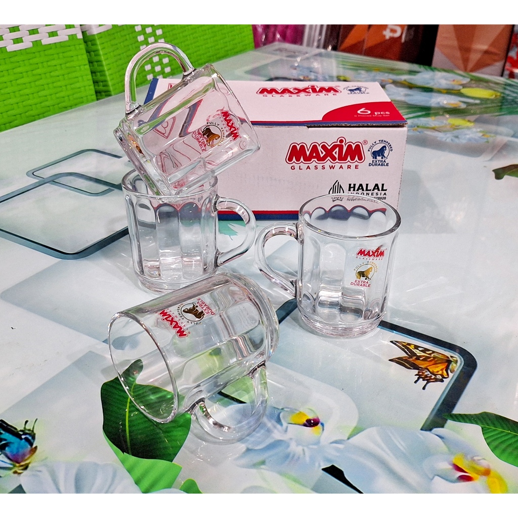 Jual Gelas Kaca Dus Kado Gelas Jalusi Maxim per 6 pcs | Shopee Indonesia