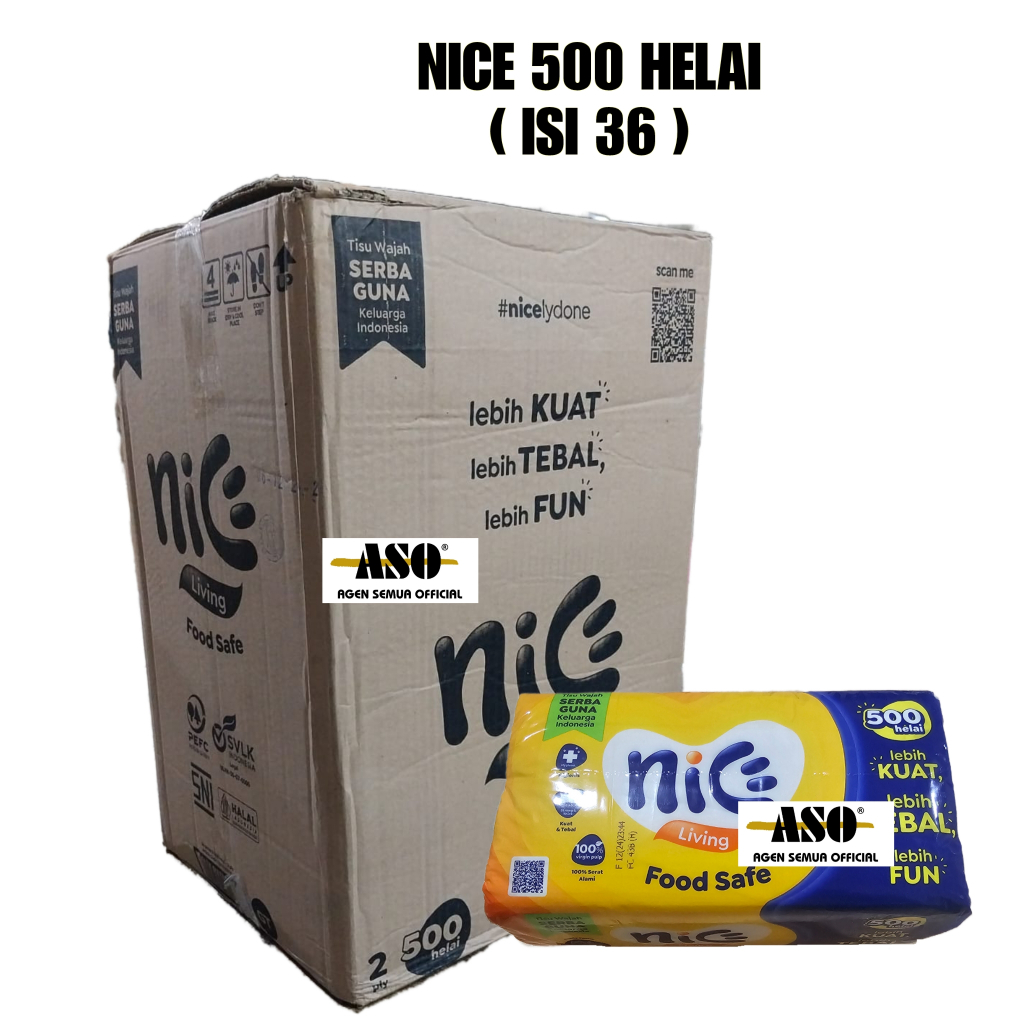 Jual DUS Tisu Tissue NICE 500 helai 250 sheet tisu wajah (ISI 36 ...