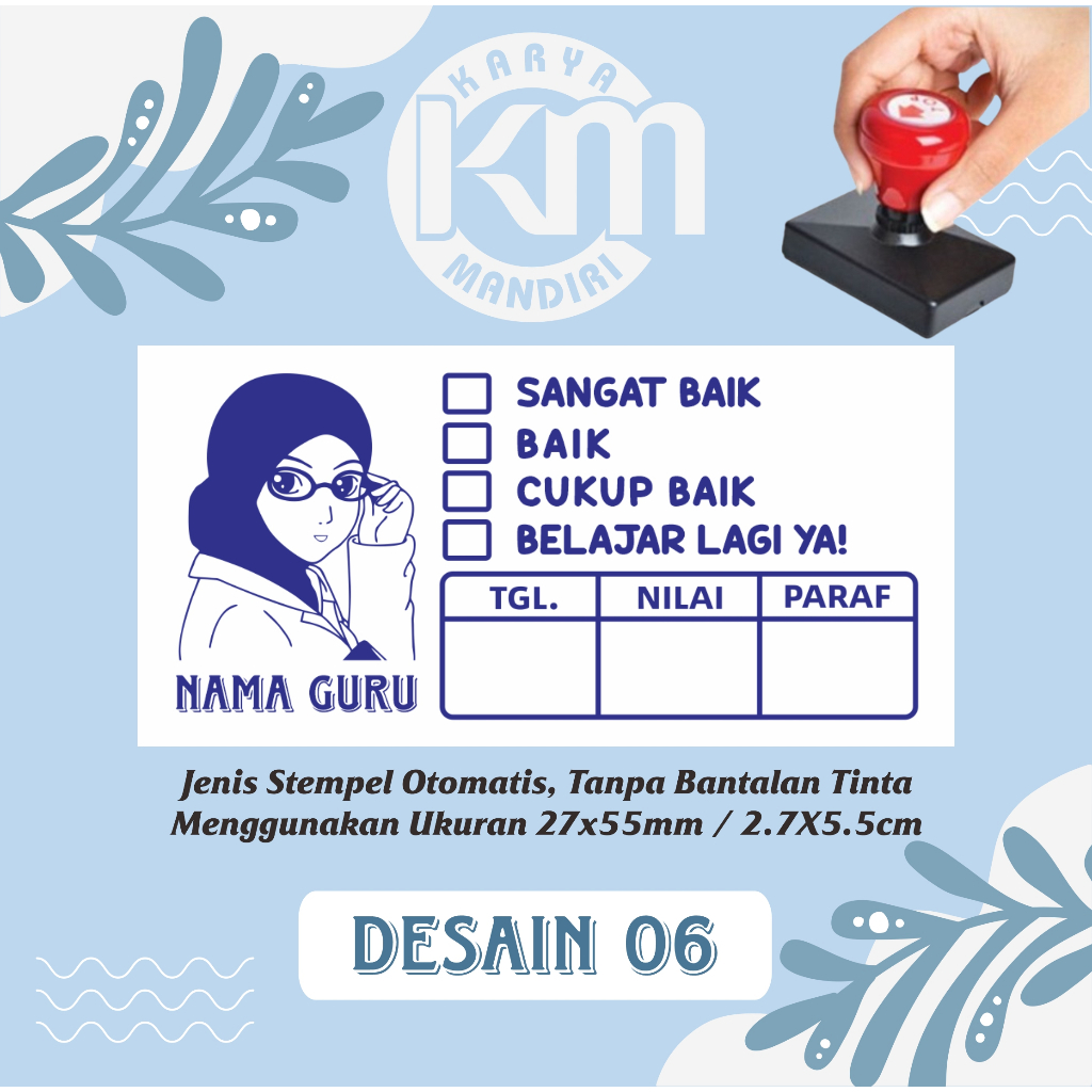 Jual Stempel Nilai guru bisa custom foto | Shopee Indonesia
