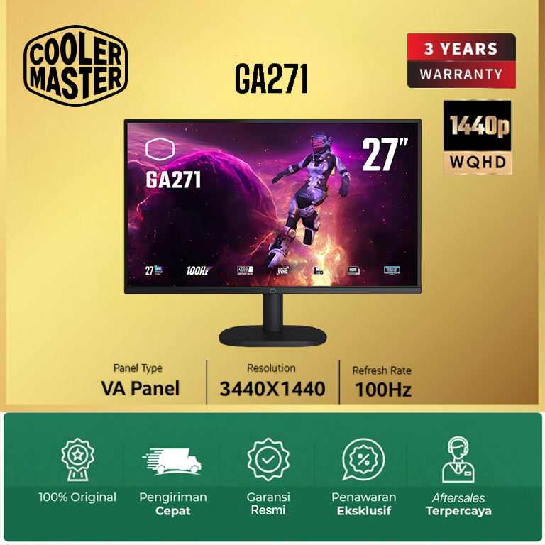 Jual Monitor LED Cooler Master GA271 Gaming - WQHD 100Hz 27" Inch | Shopee Indonesia