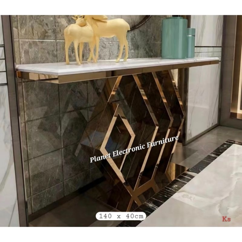 Jual Meja konsul Granit kaki stainless Gold meja Serba guna 140cm meja ...