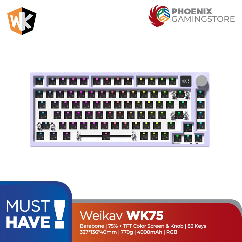 Jual Weikav WK75 Pro Gaming+ Barebone 75% Layout Wireless Custom ...