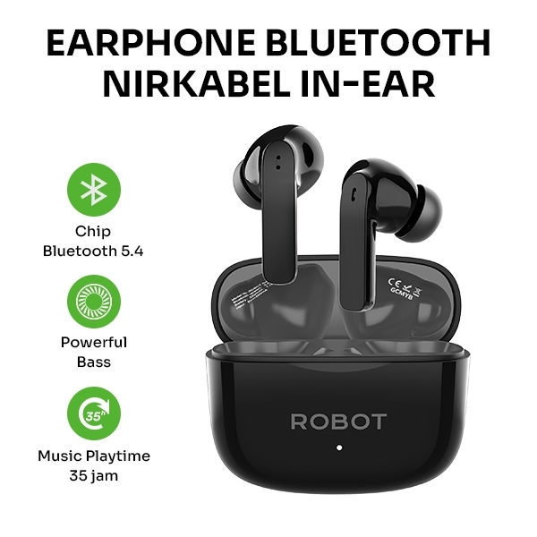 Jual ROBOT TWS Earphone Airbuds T70E Deep Bass Bluetooth 5.4 Original ...