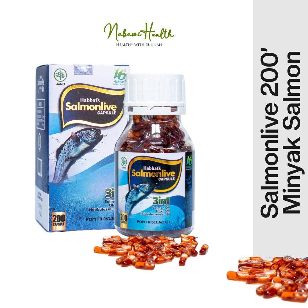 Jual SALMONLIVE Isi 200 Kapsul Minyak Ikan Salmon Multivitamin OMEGA 3 ...