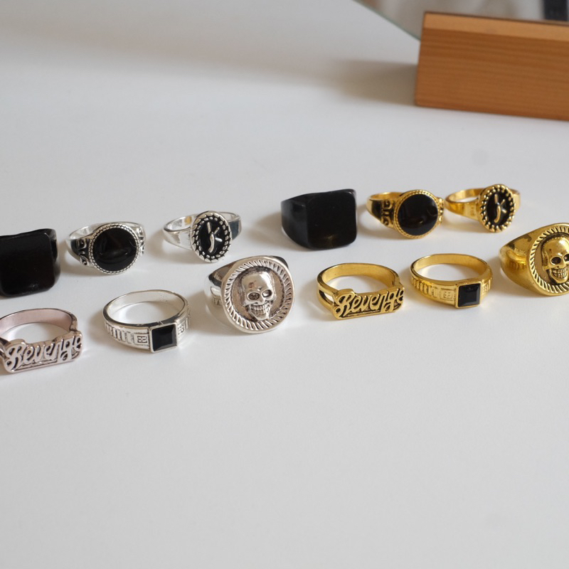 Jual Ark.co - REVENGE set ring | cincin set 6 pcs statement signet man ...