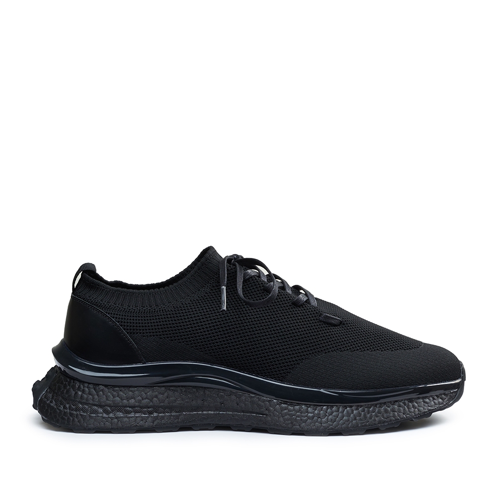 Jual Prabu - Sepatu Sneakers Kulit Knit Pria Kresna Black Hitam ...