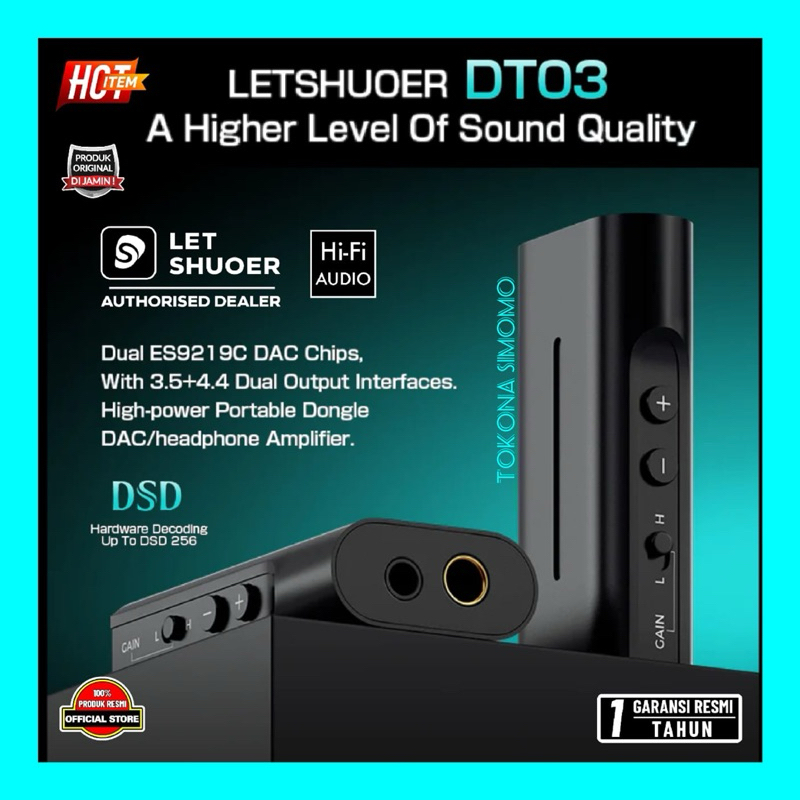 Jual Letshuoer DT03 Portable High Resolution Lossless DAC AMP Headphone ...