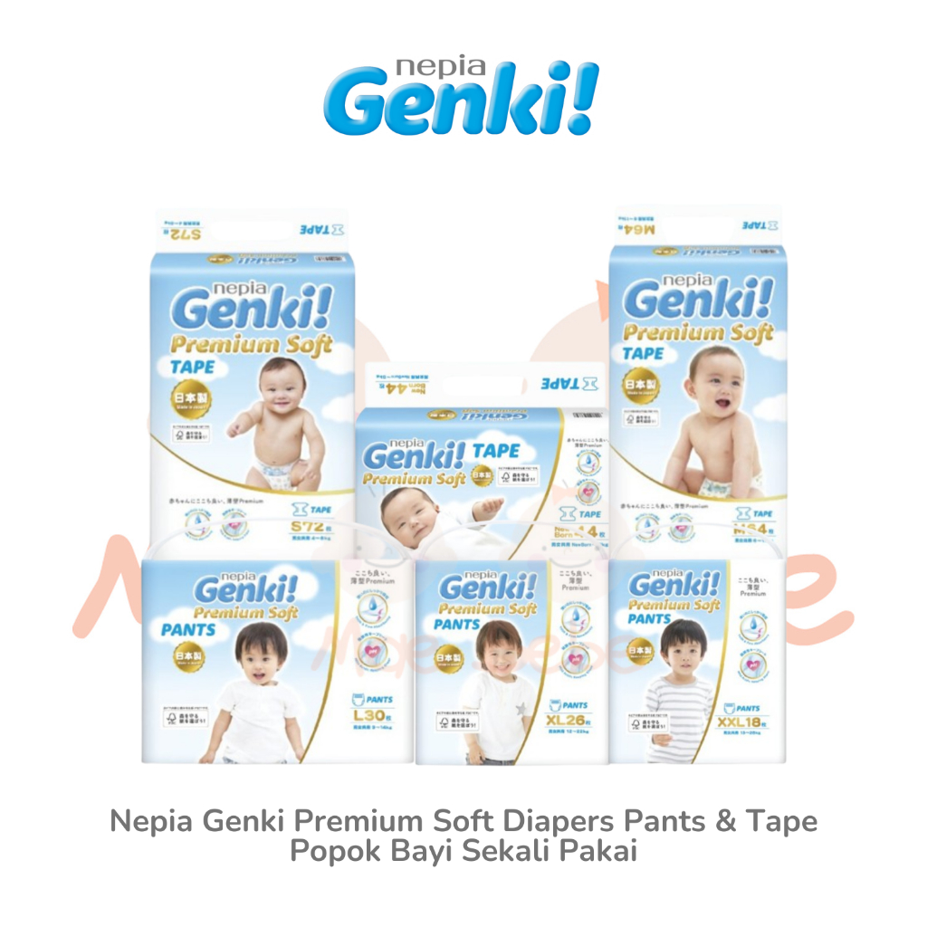 Jual Nepia Genki Premium Soft Diapers Tape & Pants Popok Bayi Sekali Pakai Tipe Perekat & Celana ...