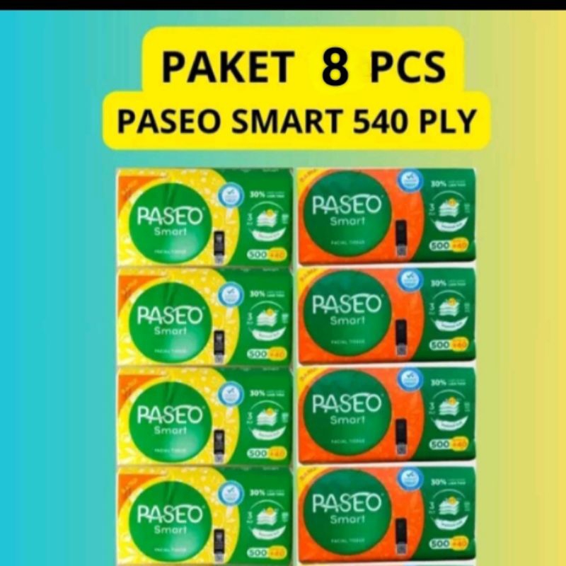Jual PASEO SMART 500+40 SHEET 3 PLY/TISSU WAJAH/ TISSUE | Shopee Indonesia