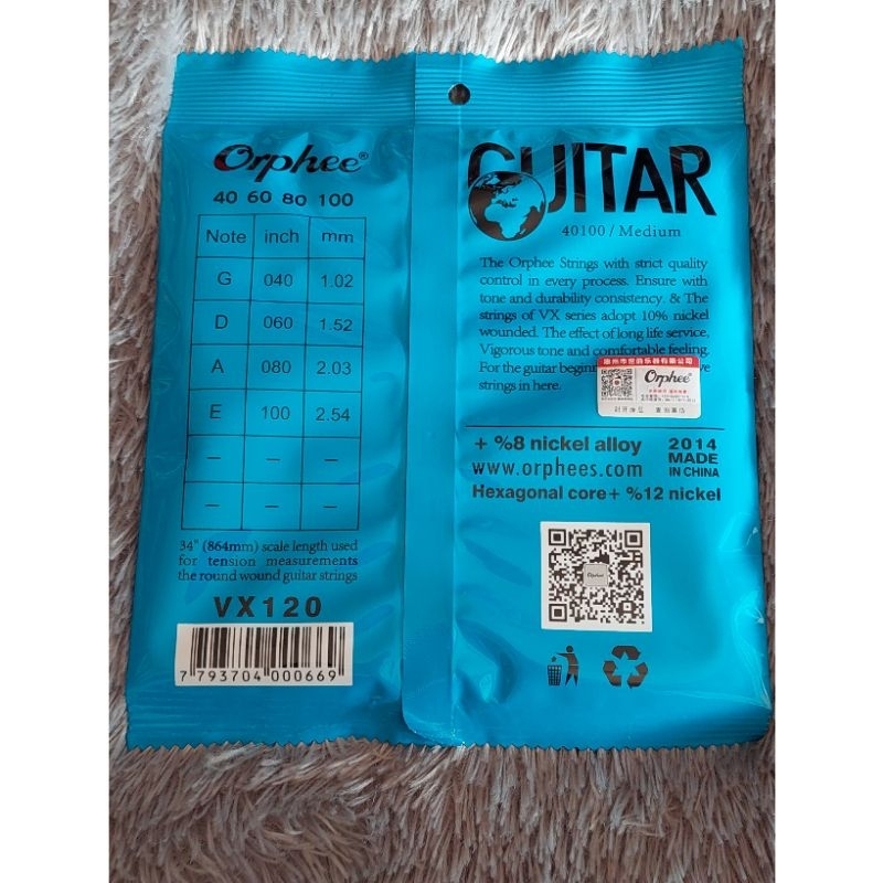 Jual Senar Bass Orphee Original VX120 4 String Ukuran 40-100 - Senar ...