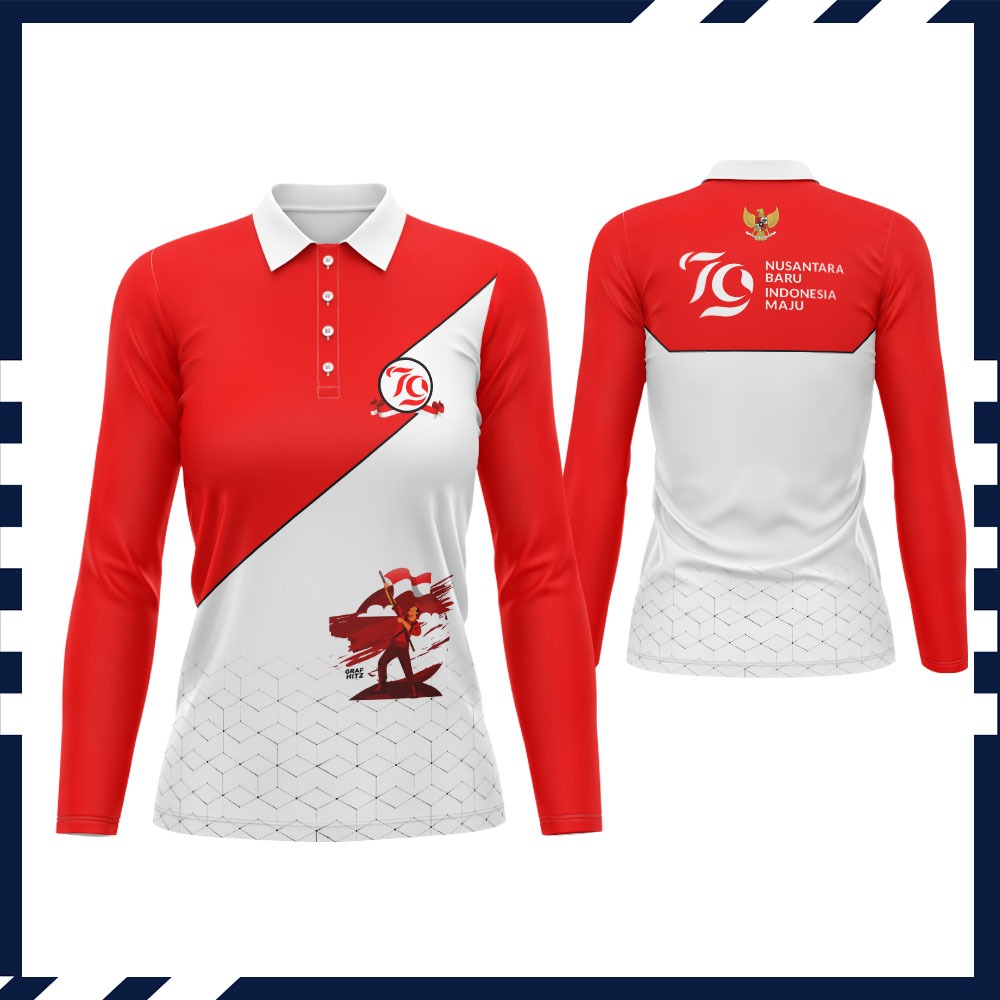 Jual Baju Agustusan 2024 Baju Kaos POLO Spesial AGUSTUS HUT RI KE-79 2024 wanita Atasan | Shopee ...