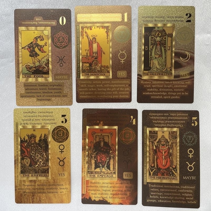 Jual Gold Foil Tarot Rider Waite Tarot GOLD Pvc Waterproff with manual ...