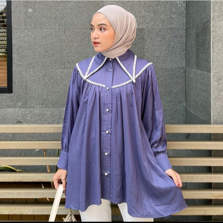 Jual ECLEMIC BLOUSE KEMEJA WANITA LENGAN PANJANG KEMEJA WANITA KOREAN ...