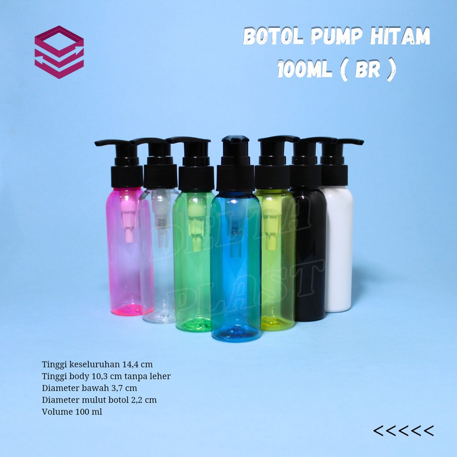 Jual Botol pump 100ml / Botol lotion pump 100ml / Tutup hitam neck 24 | Shopee Indonesia