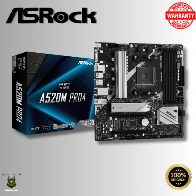 Jual ASROCK MOTHERBOARD A520M PRO4 | MATX AM4 DDR4 | Shopee Indonesia