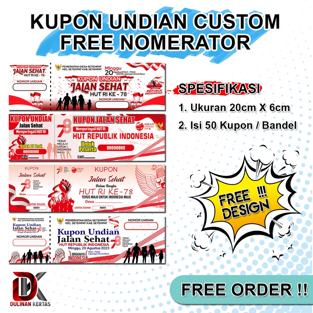 Jual KUPON UNDIAN / VOUCHER CUSTOM FREE NOMERATOR | Shopee Indonesia