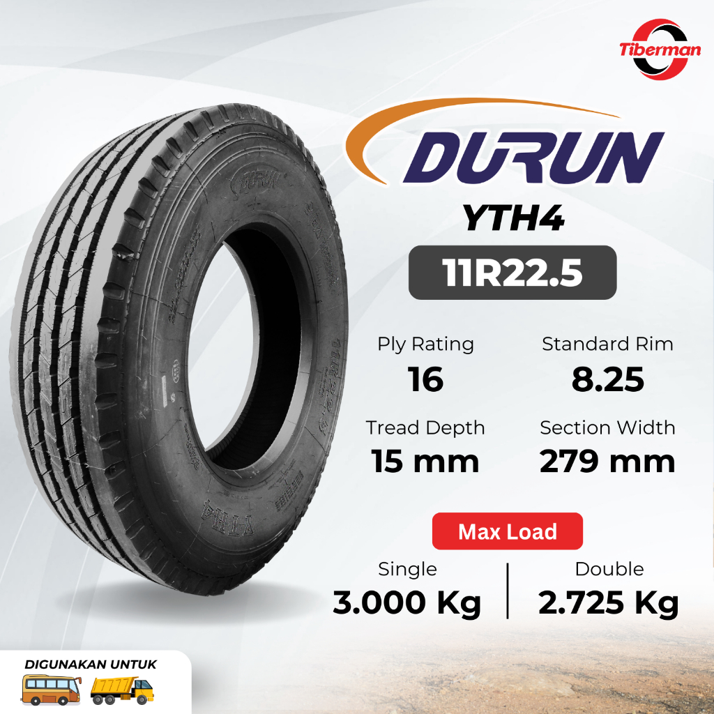 Jual Ban Truk / Bus Durun 11R22.5 16PR YTH4 | Shopee Indonesia