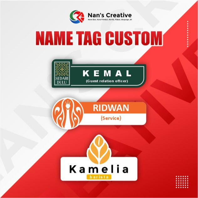Jual Nama Dada / Name Tag / Papan Nama Akrilik/Name Tag Akrilik Custom ...