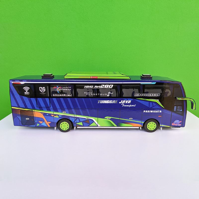 Jual Miniatur Bus JEDHA JB5 PO. Tunggal Jaya Set Hadiah Pajangan Lampu ...
