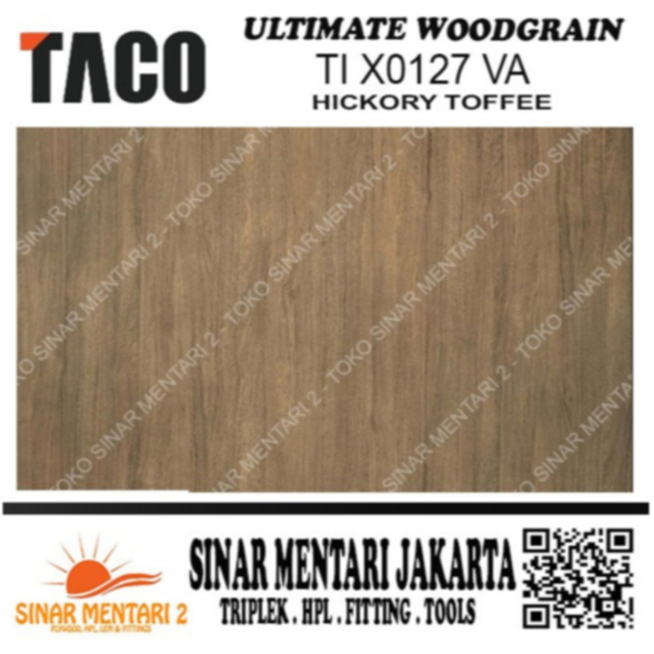 Jual TACO HPL ULTIMATE WOODGRAIN TI X0127 VA HICKORY TOFFEE | Shopee ...
