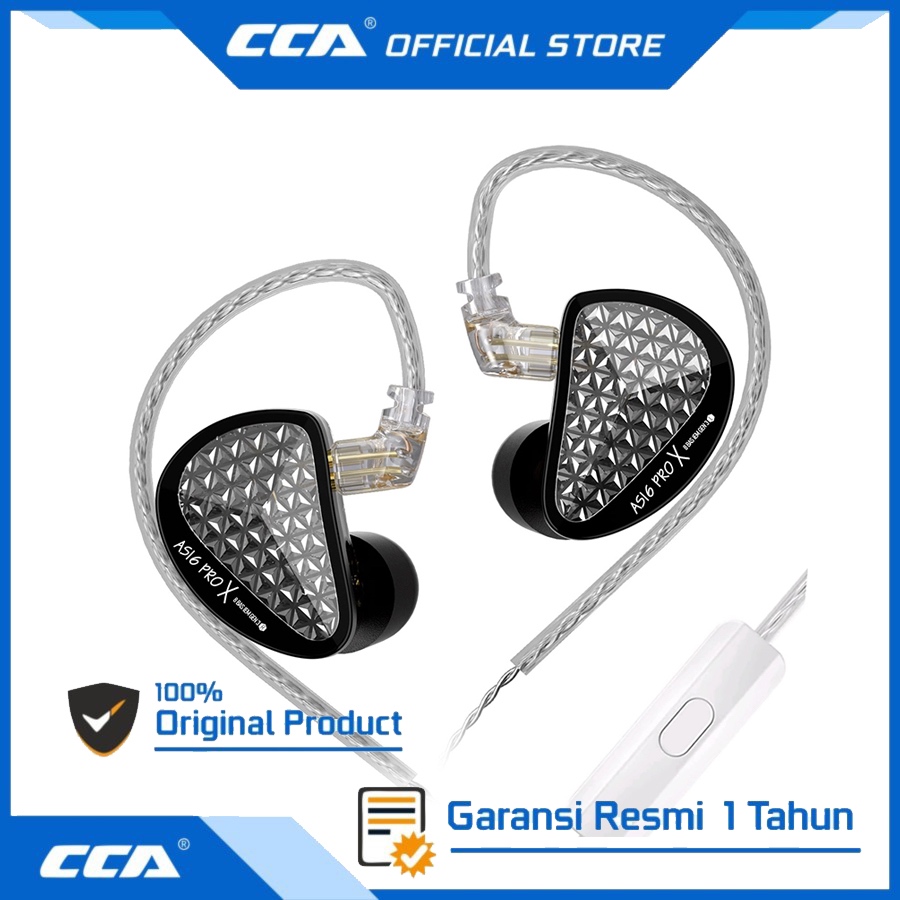 Jual KZ AS16 Pro X with Mic 16BA Balanced Armature Earphone EMs In Ear ...