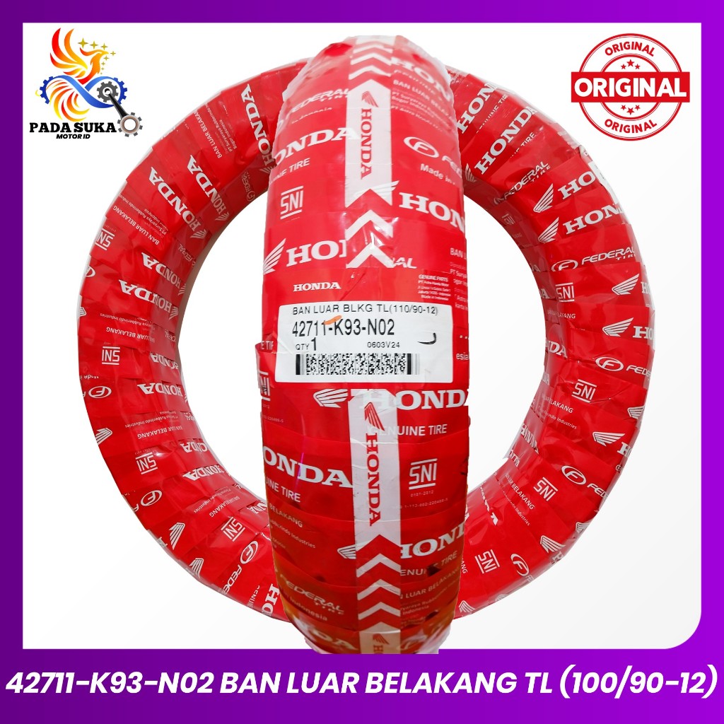 Jual Ban Tubeles Belakang Honda SCOOPY ESP NEW TL 110/90-12 AHM 42711 ...