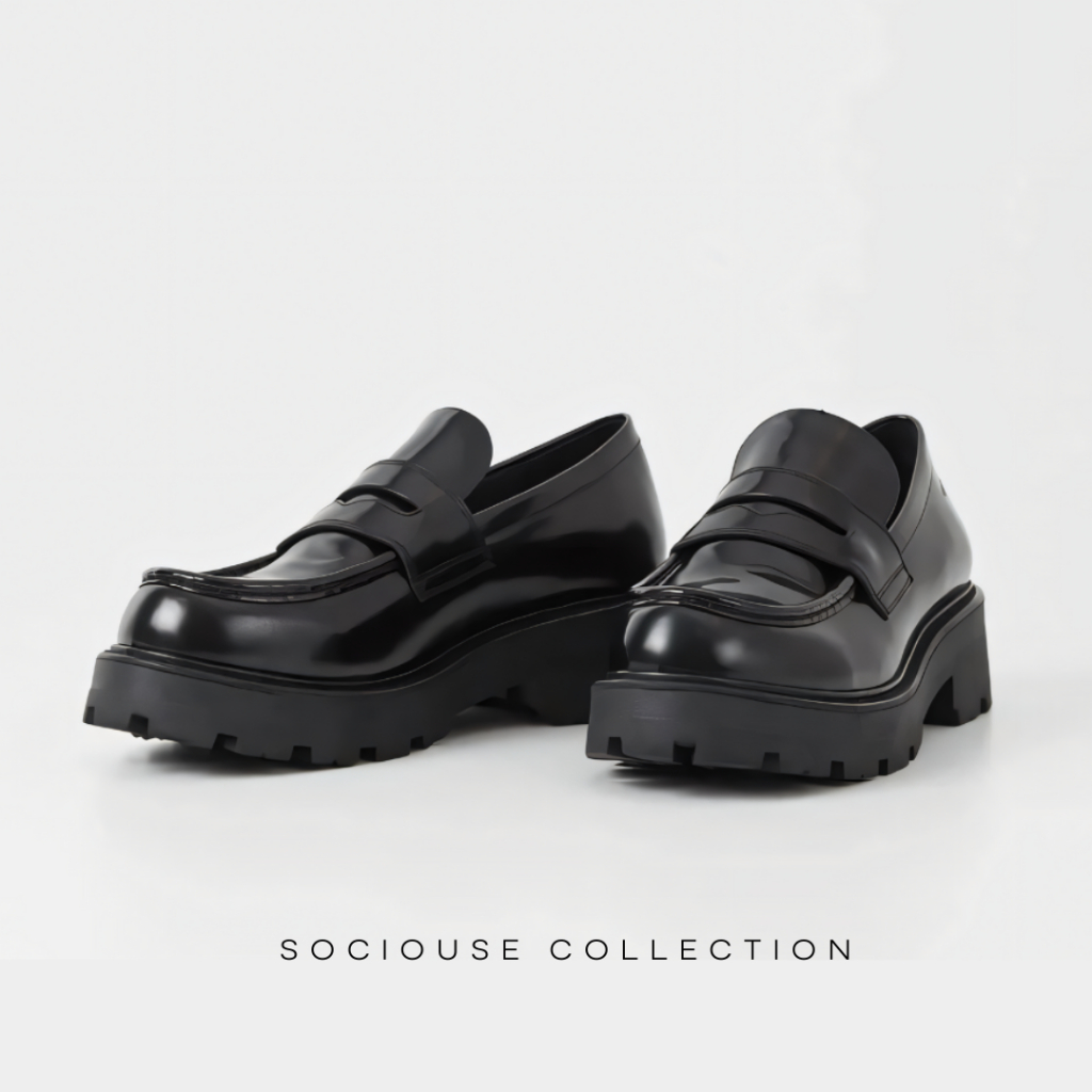 Jual Sociouse Gwen Sepatu Loafers Wanita Korean Style Chunky - Loafer ...