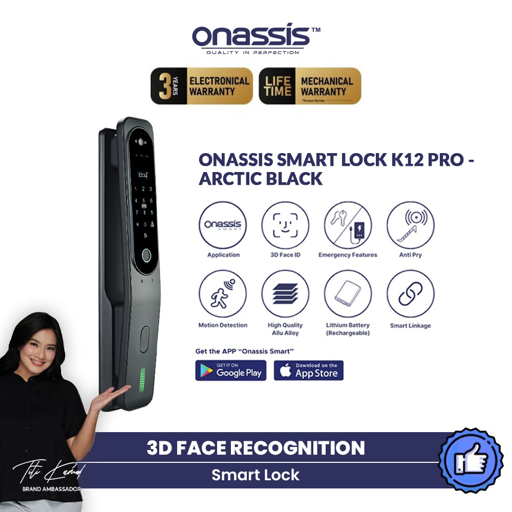 Jual Onassis Smart Lock K12 Pro 3D Face Recognition | Shopee Indonesia