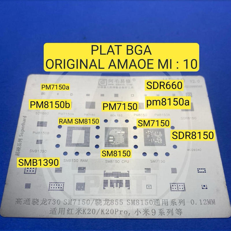 Jual PLAT STENSIL PLAT BGA CETAKAN MI :10 SM7150 SM8150 PM8150B ...