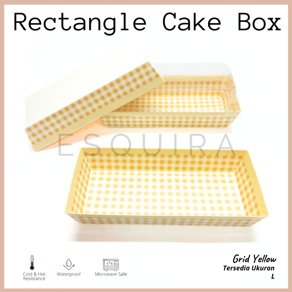 Jual Rectangle Paper Cake Box Tray + LID Clear 10 pcs | Shopee Indonesia