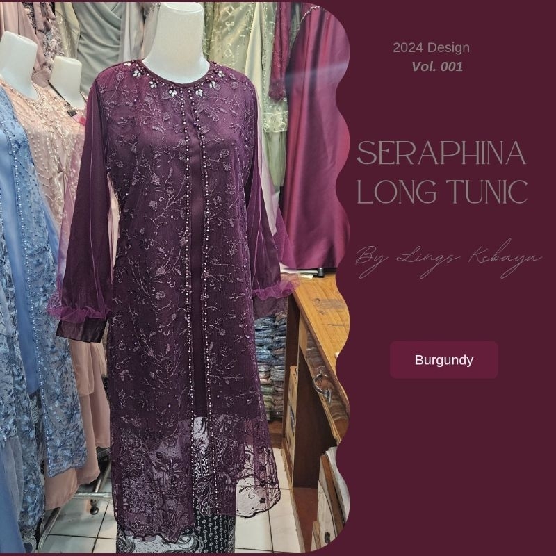 Jual Kebaya Modern Wisuda Lamaran Kondangan Long Tunik Burgundy Blue ...