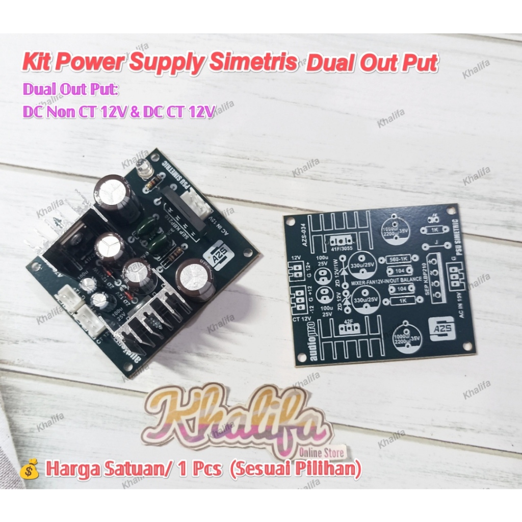 Jual PCB Kit PSU Power Supply Simetris Dual Output DC 12V Non CT dan DC ...